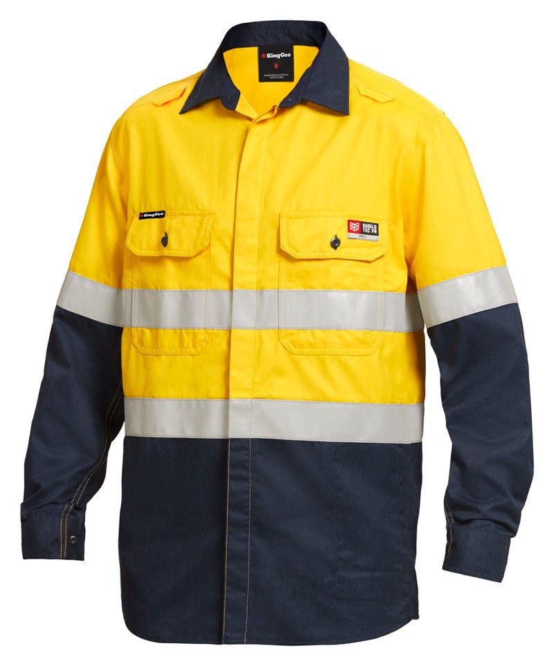 King Gee Shieldtec Lenzing Fr Hi-Vis Spliced LS Shirt T – The Colour Cartel